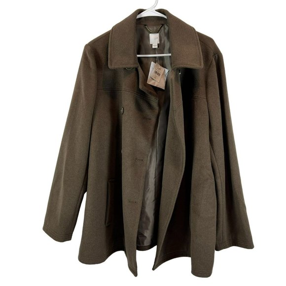 J. Jill | Jackets & Coats | Nwt J Jill Peat Double Breasted Coat Winter ...